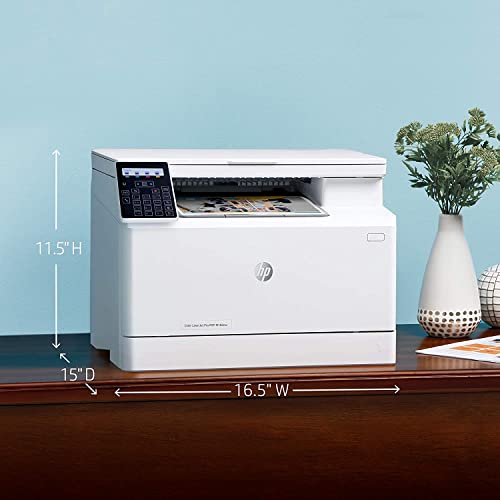 HP Color Laserjet Pro MFP M182nw All-in-One Wireless Laser Printer - Print Scan Copy - 17 ppm, 600 x 600 dpi, 256MB Memory, Photo Printing, 8.5 x 14, 2-Line LCD, Ethernet, White, Cbmou Printer Cable