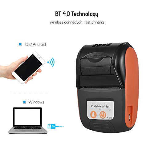 with Driver U Disk Thermal Printer Bluetooth Receipt Bill Wireless Portable Mini 58MM pos Printer 2 inch Android iOS Win MAC Pocket Ticket pos Printer for Restaurant Sales Retail 90mm/s Speed