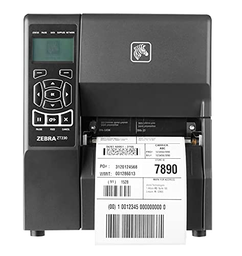 Zebra Technologies ZT23042-D01A00FZ Series ZT230 4" DT Tabletop Printer, 203 dpi Resolution, Tear, Power Cord with US Plug, Serial/USB/net Internal Wireless 802.11N Radio US and CA Only, ZPL