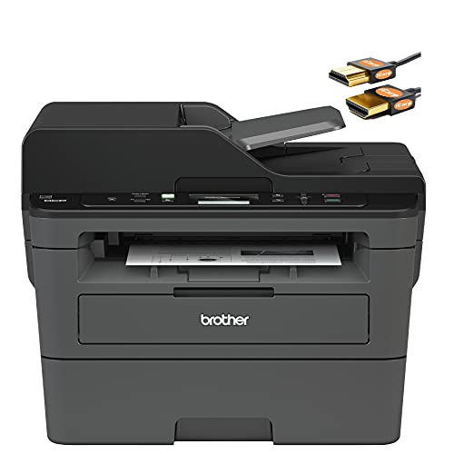 Brother DCP-L25 50DW Series Wireless Monochrome All-in-One Laser Printer - Print Copy Scan - Mobile Printing - Auto Duplex Printing - Up to 36 ppm - Up to 250 Sheets/Tray - ADF + HDMI Cable