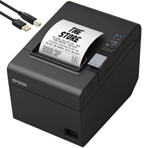 epson tm-t20iii thermal pos receipt printer – usb type b, serial interfaces and dk port – thermal line printing technology, print speeds up to 250mm/sec, 203 dpi, auto-cutter, daodyang printer_cable