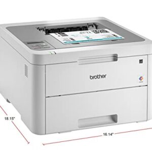 Brother HL-L32 10CW Compact Digital Color Laser Printer, 19ppm, 250-sheet, LCD, with Wireless and Mobile Device Printing, Durlyfish