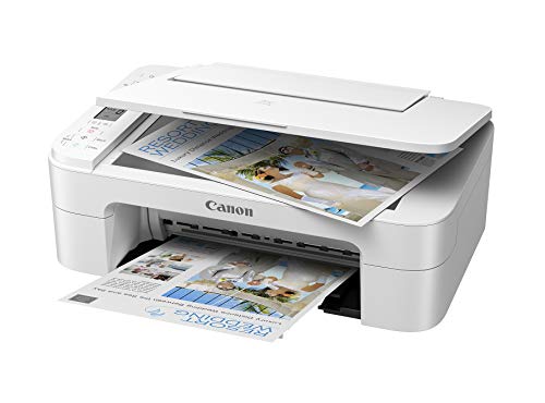 Canon PIXMA TS Series Wireless Inkjet All-in-One Printer - Print, Scan and Copy for Home or Office - up to 4800 x 1200 Resolution, 1.5 Segment LCD Display - White - BROAGE 6 Feet Printer Cable