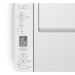 Canon PIXMA TS Series Wireless Inkjet All-in-One Printer - Print, Scan and Copy for Home or Office - up to 4800 x 1200 Resolution, 1.5 Segment LCD Display - White - BROAGE 6 Feet Printer Cable