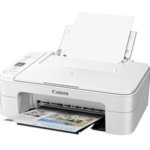 Canon PIXMA TS Series Wireless Inkjet All-in-One Printer - Print, Scan and Copy for Home or Office - up to 4800 x 1200 Resolution, 1.5 Segment LCD Display - White - BROAGE 6 Feet Printer Cable