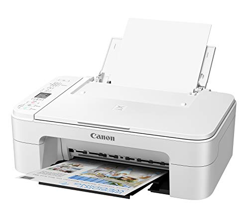 Canon PIXMA TS Series Wireless Inkjet All-in-One Printer - Print, Scan and Copy for Home or Office - up to 4800 x 1200 Resolution, 1.5 Segment LCD Display - White - BROAGE 6 Feet Printer Cable