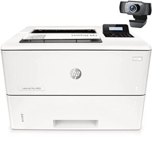 hp laserjet pro m501dna single-function wired monochrome laser printer, white – print only – 2-line lcd, 45 ppm, 4800 x 600 dpi, 256mb memory, auto duplex printing, ethernet – cbmou external webcam