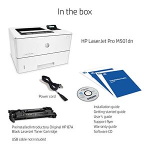 HP Laserjet Pro M501dnA Single-Function Wired Monochrome Laser Printer, White - Print only - 2-line LCD, 45 ppm, 4800 x 600 dpi, 256MB Memory, Auto Duplex Printing, Ethernet - Cbmou External Webcam