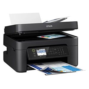 epson workforce wf-2850 all-in-one wireless color inkjet printer for home office, black – print scan copy fax – 10 ppm, 5760 x 1440 dpi, 8.5 x 14, borderless auto 2-sided printing, 30-sheet adf