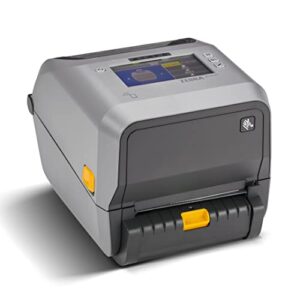 zebra zd621 direct thermal desktop printer color touch lcd 203 dpi print width 4-inch usb serial ethernet 802.11ac with peeler zd6a142-d11l01ez