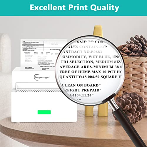 Buyounger Mini Printer, Mini Sticker Printer for iPhone Android Phone, Pocket Printer for Photo/Picture/Text/Notes/Label, White