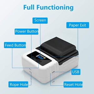 Label Printer Bluetooth Portable Thermal Label Maker with USB Rechargeable，Bluetooth Wireless Sticker Printer Maker,Apply to Labeling,QR Code,Bar Code, Compatible with Android, iOS