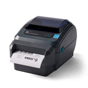 zebra gx420d direct thermal desktop printer print width of 4 in usb serial and ethernet port connectivity includes cutter gx42-202412-000