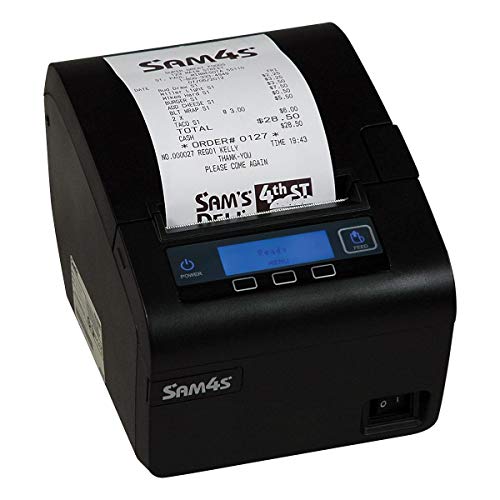 SAM4s Ellix 40 Multi-functional Thermal Receipt Printer, Dual Interface, up to 270mm Prints Per Second, Prints Watermarks, Drop and Print Paper Loading, Anti-Jam Technology, Black