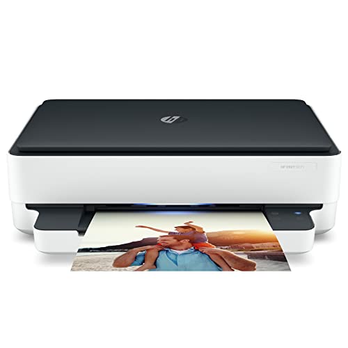 HP Envy 6075 Wireless All-in-One Color Inkjet Printerfor Home Office, White/Black - Print Scan Copy - 10 ppm, 4800 x 1200 dpi, Auto 2-Sided Printing, Borderless Printing