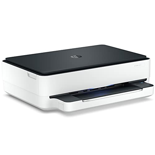 HP Envy 6075 Wireless All-in-One Color Inkjet Printerfor Home Office, White/Black - Print Scan Copy - 10 ppm, 4800 x 1200 dpi, Auto 2-Sided Printing, Borderless Printing