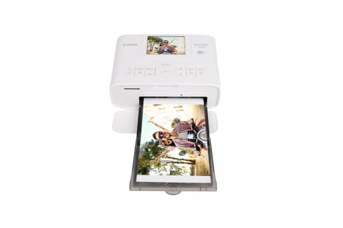 Canon SELPHY CP1300 Wireless Compact Photo Printer + RP-108 High-Capacity Color Ink/Paper Set Bundle, White