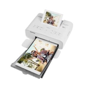 Canon SELPHY CP1300 Wireless Compact Photo Printer + RP-108 High-Capacity Color Ink/Paper Set Bundle, White