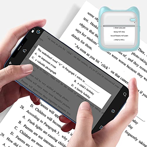 Mini Printe-r Portable,Pocket Thermal Printe-r,Bluetooth Wireless Smart Printe-r for Photo Picture Office Receipt,Label Note,Inkless Printing with iOS & Android