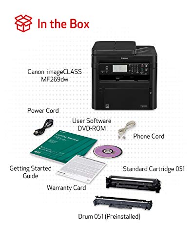 Canon imageCLASS MF269dw - All-in-One, Wireless, Mobile-Ready Laser Printer, with Duplex Automatic Document Feeder, Up to 30 Pages Per Minute and High Yield Toner Option