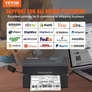 VEVOR Thermal Label Printer HD(300DPI), Shipping Label Printer w/Auto Label Recognition, Support Windows/MacOS/Linux/Chromebook, Compatible w/USPS, Amazon, Ebay, Etsy, UPS etc.