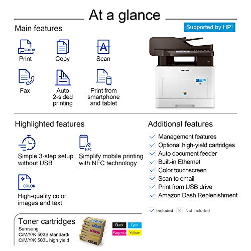 SAMSUNG ProXpress C3060FW All in One Color Laser Printer with Wireless & Mobile Connectivity, Duplex Printing, Print Security & Management Tools (SS212A)