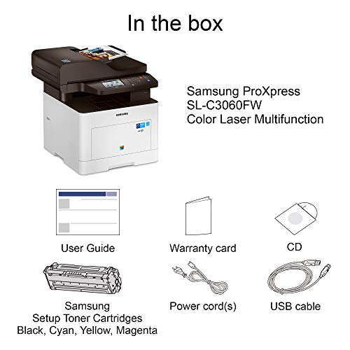 SAMSUNG ProXpress C3060FW All in One Color Laser Printer with Wireless & Mobile Connectivity, Duplex Printing, Print Security & Management Tools (SS212A)