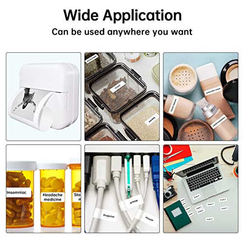 Label Maker, Mini Label Maker Machine with Tape, Portable Bluetooth Label Printer, Wireless Labeler Handheld Sticker Maker Included Multiple Templates Available for Storage, Study, Office, Home