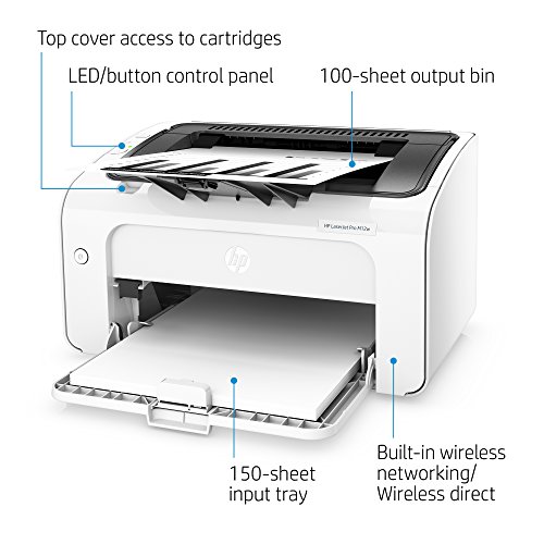 HP Laserjet Pro M12w Wireless Laser Printer, Amazon Dash Replenishment Ready (T0L46A)