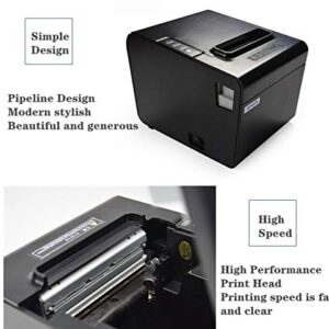 80MM POS Thermal Receipt Printer Compatible 80mm Thermal Paper Rolls - 250mm/sec High-Speed Printing with ESC/POS Print Commands.(Black) (USB)