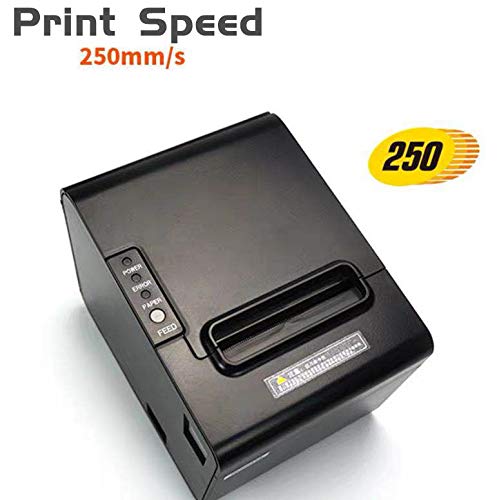 80MM POS Thermal Receipt Printer Compatible 80mm Thermal Paper Rolls - 250mm/sec High-Speed Printing with ESC/POS Print Commands.(Black) (USB)