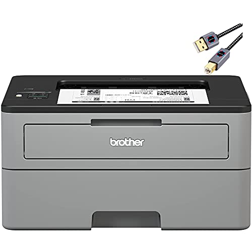 Brother L-2350DW Series Compact Monochrome Laser Printer I Mobile Printing I Wireless & USB Connectivity I Auto 2-Sided I Print Up to 32 Pages/min I Up to 250 Sheets Input + Printer Cable