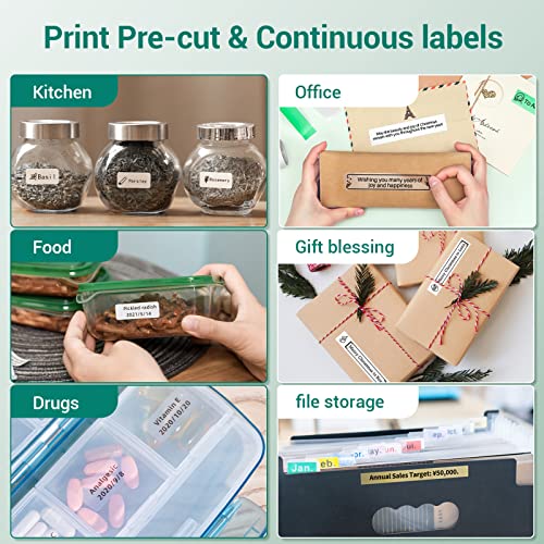 Label Maker Machine with Tape, Memoqueen Q30S Portable Mini Bluetooth Thermal Label Printer for Storage, Barcode, Mailing, Office, Home, Organizing, Sticker Label Makers with Multiple Templates, Green