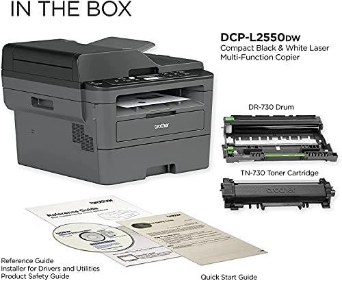 44 Brother DCP L2500 Series All-in-One Wireless Monochrome Laser Printer,Duplex Printing, Print Scan Copy, 128MB Memory, 2400 x 600 dpi, 36 ppm, 250-Sheet, 50-Sheet ADF Black DCPL-2550DWB ‎Brother