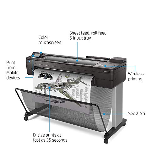 HP DesignJet T730 Large Format Wireless Plotter Printer - 36", with Security Features (F9A29A)