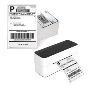 phomemo bluetooth label printer for small business with thermal direct shipping label (pack of 500 4×6 labels)