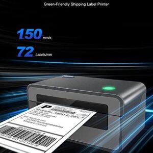 POLONO Shipping Label Printer Gray, 4x6 Thermal Label Printer for Shipping Packages, Commercial Direct Thermal Label Maker, Label Holder, Thermal Label Holder for Fan-Fold and Roll Labels