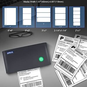 POLONO Shipping Label Printer Gray, 4x6 Thermal Label Printer for Shipping Packages, Commercial Direct Thermal Label Maker, Label Holder, Thermal Label Holder for Fan-Fold and Roll Labels