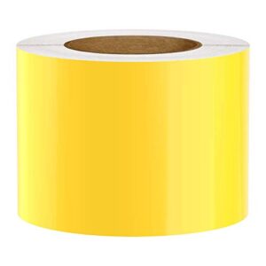 premium vinyl label tape for duralabel 9000 / kodiak, labeltac 9, vnm 8, safetypro 9g and viscom promax 9, yellow, 4″ x 150′