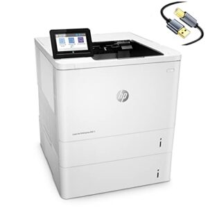 hp laserjet enterprise m611x wireless ethernet monochrome laser printer, print only, white – auto duplex printing, 65 ppm 1200×1200 dpi, wifi, epeat gold, 4.3″ touchscreen, 512mb, cbmou printer cable