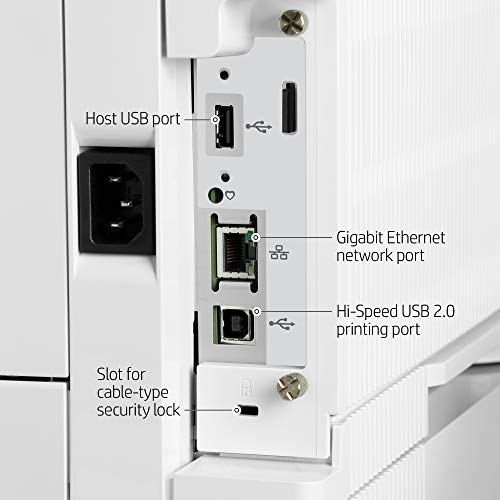 HP Laserjet Enterprise M611x Wireless Ethernet Monochrome Laser Printer, Print only, White - Auto Duplex Printing, 65 ppm 1200x1200 dpi, WiFi, EPEAT Gold, 4.3" Touchscreen, 512MB, Cbmou Printer Cable