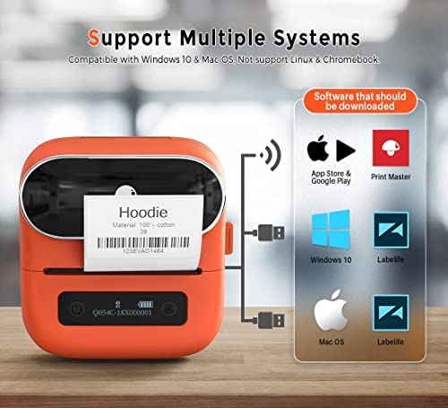 Phomemo M220 Label Printer, Portable Barcode Printer, 3.14 Inch Bluetooth Thermal Label Maker for Barcodes, 1Roll 2.36"x3.14"-100pcs + 1Roll 100pcs 1.57"x1.18" Label