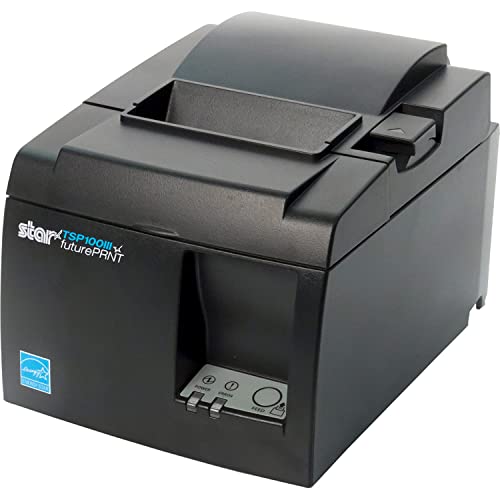 Star Micronics TSP143IIIW Wi-Fi (WLAN) TSP100 Series Thermal Receipt Printer with Wireless Access Point - USB, WiFi Connectivity, 203 dpi, Auto-Cutter, Gray - YKGAV