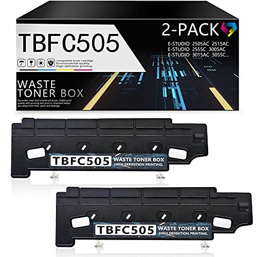 2-Pack TBFC505 Compatible TB-FC505 High Yield Waste Toner Container Replacement for Toshiba E-STUDIO 2505AC 2515AC 2555C 3005AC 3015AC 3055C 3505AC 3508A 3515AC 3555c 4505AC 4508A 4515AC 4555C Printer