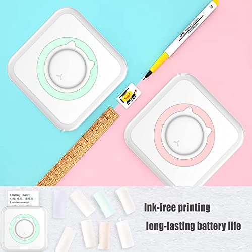 InstaProud - Portable Sticker Printer, Mini Portable Printer, Portable Photo Sticker Printer, Portable Label Sticker Printer (pink)