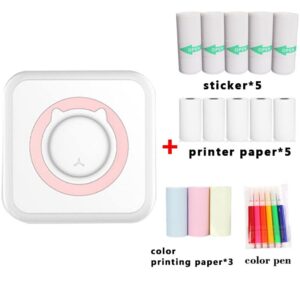 InstaProud - Portable Sticker Printer, Mini Portable Printer, Portable Photo Sticker Printer, Portable Label Sticker Printer (pink)