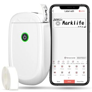 MARKLIFE P11 Label Maker Machine with Tape,Mini Thermal Wireless Inkless Sticker Printer Machine for Home Kitchen Office Organization