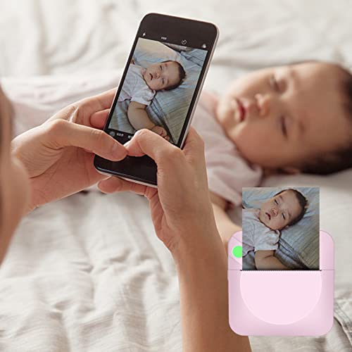 Ink-Less, Smooth & Fast Printing Mini Pocket Photo Printe-r—Portable Thermal Printe-r Bluetooth Label Memo Receipt Instant Sticker Printe-r Small Smartphone Printe-r for Phone