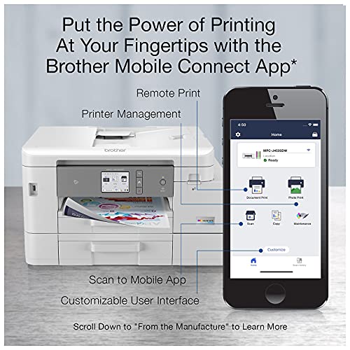 Brother INKvestment Tank MFC-J4535DW Wireless Color All-in-One Inkjet Printer - Print Copy Scan Fax - 2.7" Touchscreen, 20 ppm, 4800 x 1200 dpi, 8.5" x 14", Auto Duplex Print, 20-Sheet ADF