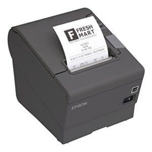 Epson C31CA85656 TM-T88V Thermal Receipt Printer with Power Supply, Energy Star Rated, Ethernet and USB Interface, Dark Gray